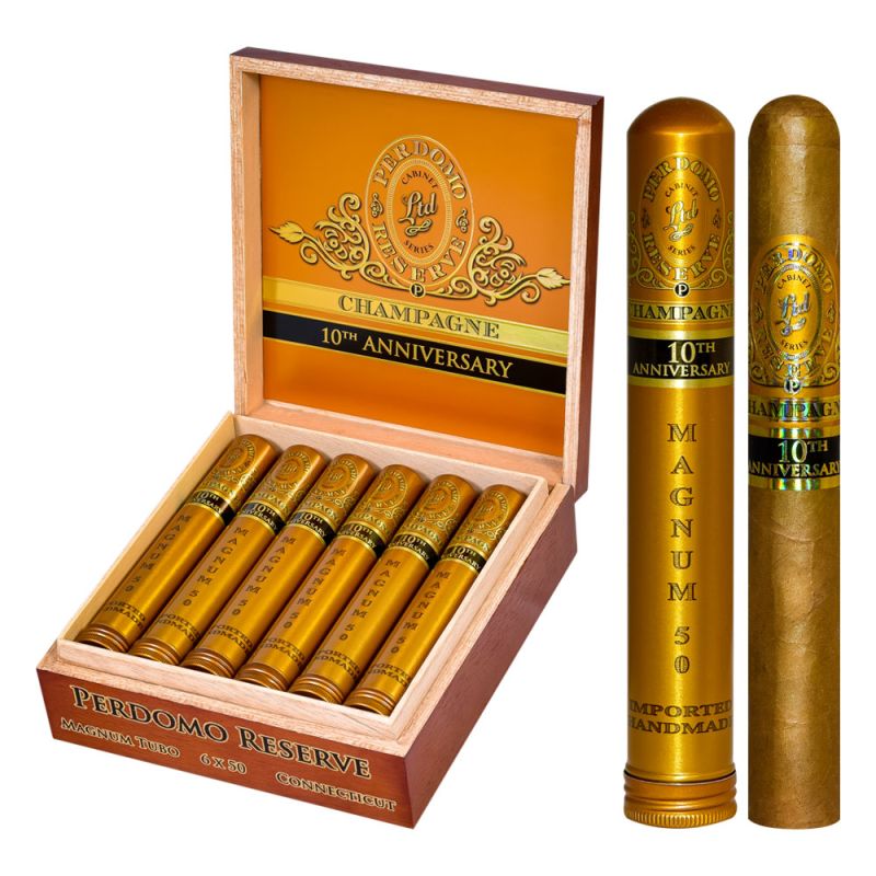 Perdomo 10th Anniv Champagne Magnum Tubo Natural - Mike's Cigars