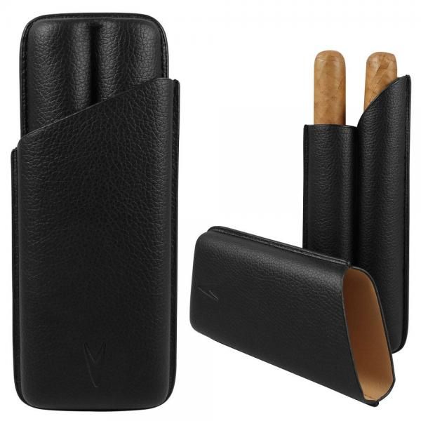 Lotus 62 Ring 2 Finger Cigar Case Black - Mike's Cigars