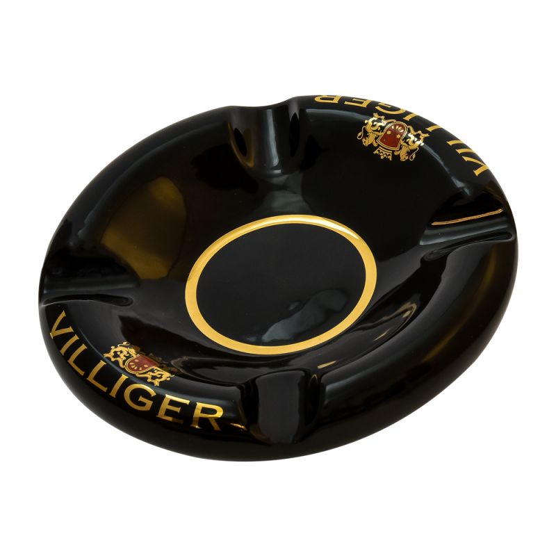 Villiger Black Porcelain Ashtray - Mike's Cigars