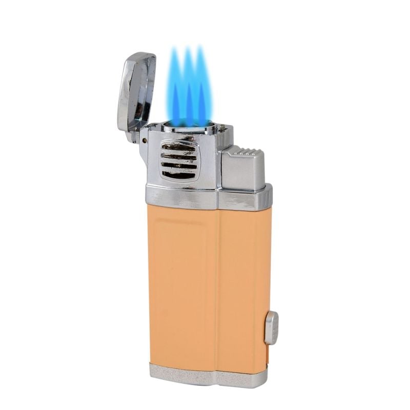 Brilliance Triple Torch Lighter with Punch Yellow - Mike's Cigars