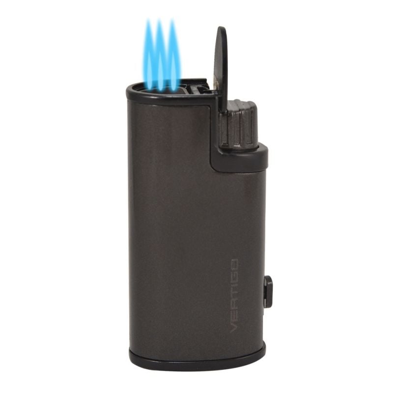Vertigo Warrior Triple Torch Lighter with Punch Gunmetal - Mike's Cigars
