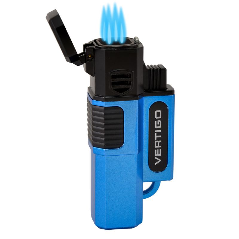 Vertigo Hornet Quad Torch Lighter Blue - Mike's Cigars
