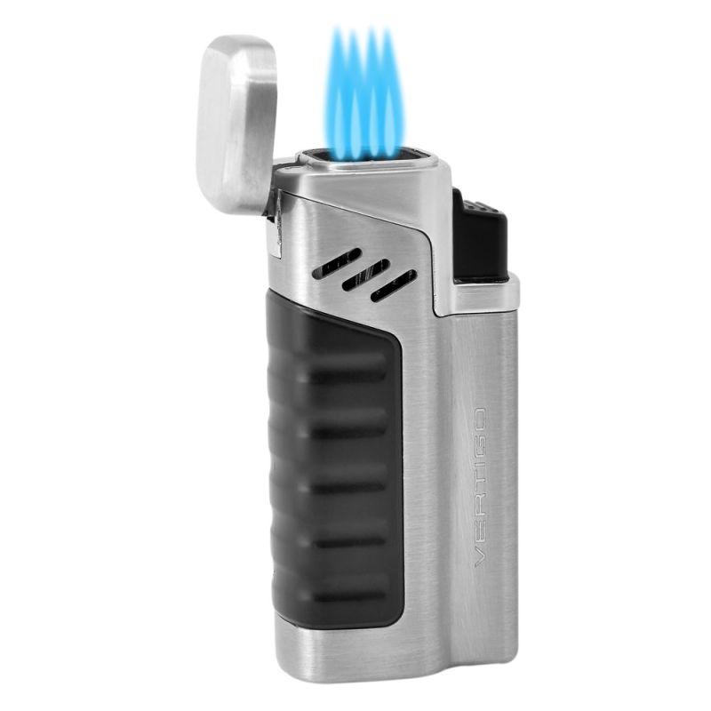 Vertigo Renegade Quad Torch Lighter with Punch Chrome - Mike's Cigars