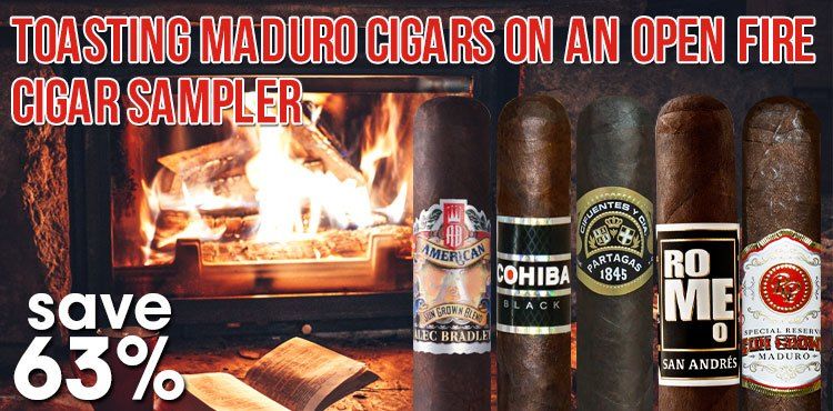Toasting Maduro Cigars On an Open Fire Cigar Sampler - Mike's Cigars