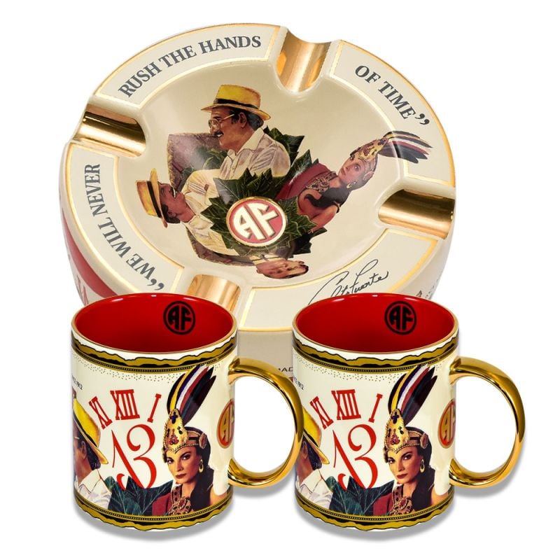 Arturo Fuente Ceramic Ashtray and Coffee Mug Set Cream - Mike's Cigars