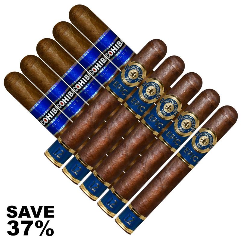 Double Stack Cohiba Blue vs Monte Epic Blue - Mike's Cigars