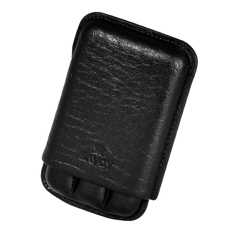 Savoy Case Toro 3 Finger Black - Mike's Cigars