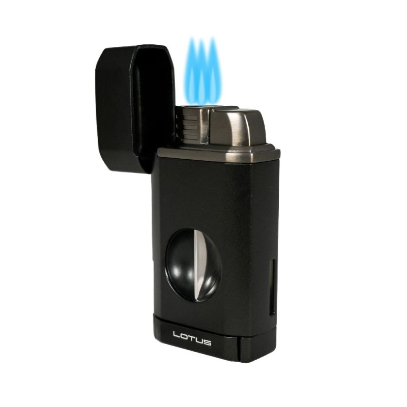 Lotus Rocket Triple Torch Lighter with V-Cutter - Mike's Cigars